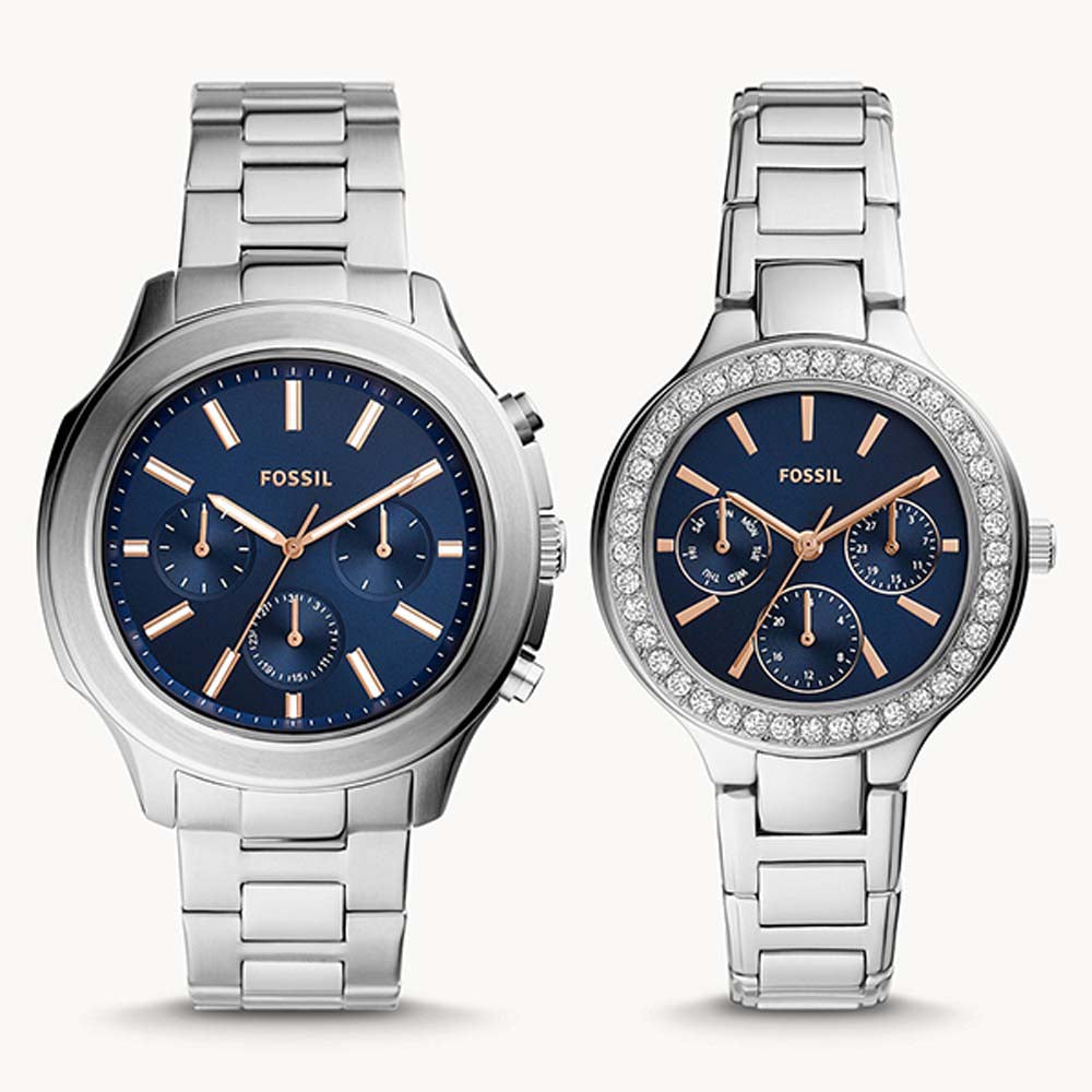 Fossil Couple Set His Her Stainless Steel Watches - BQ2646SET – Jacobs ...
