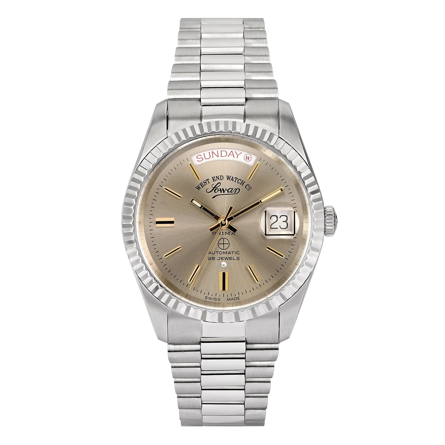 West End Women's Silver Tone Case Rhuthenium Dial Automatic Watch ...